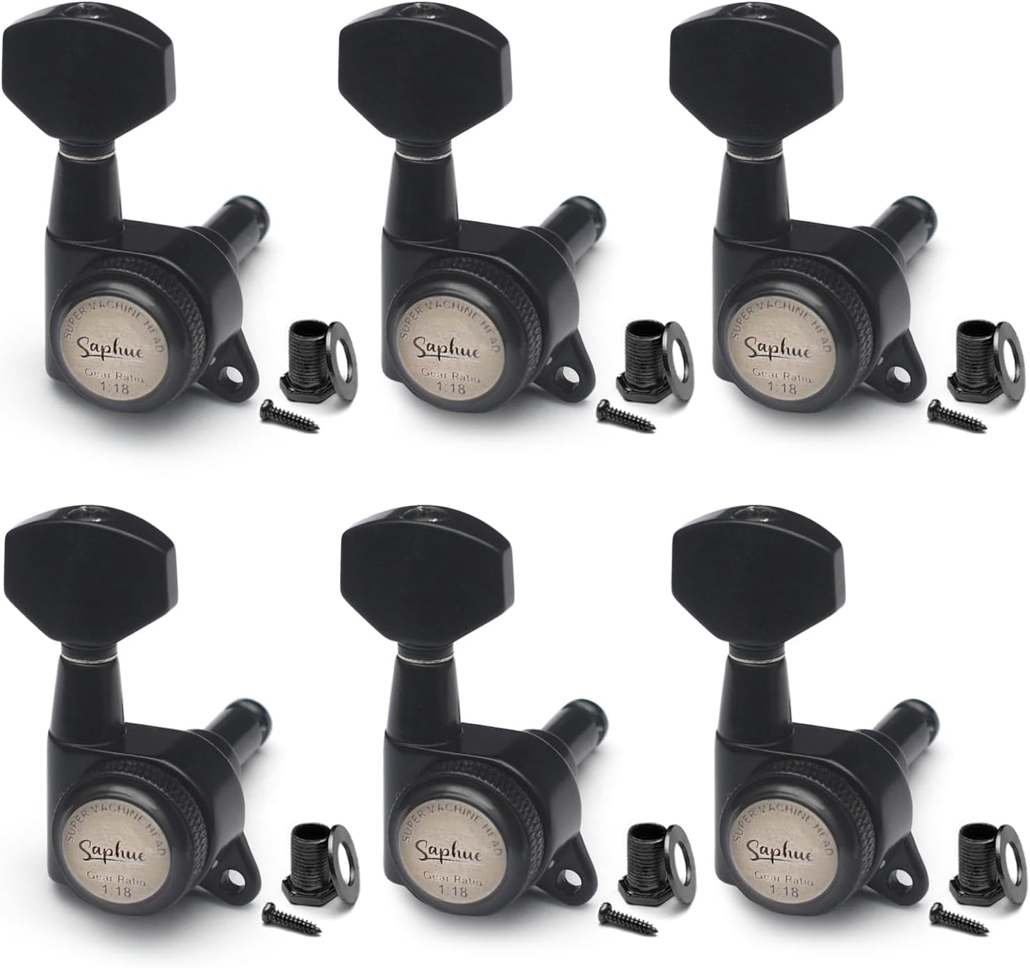 Amazon.com: SAPHUE 6R Guitar Locking Tuners 1:18 Lock String Tuning Key ...