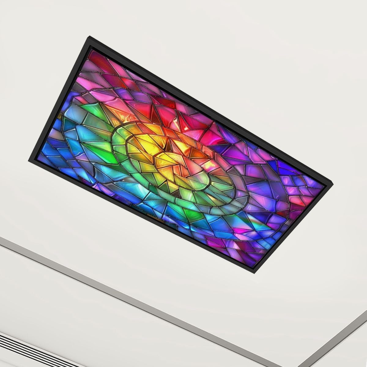 EXLOJMWTPOR 6 Pack Fluorescent Light Covers Abstract Stained Colored ...
