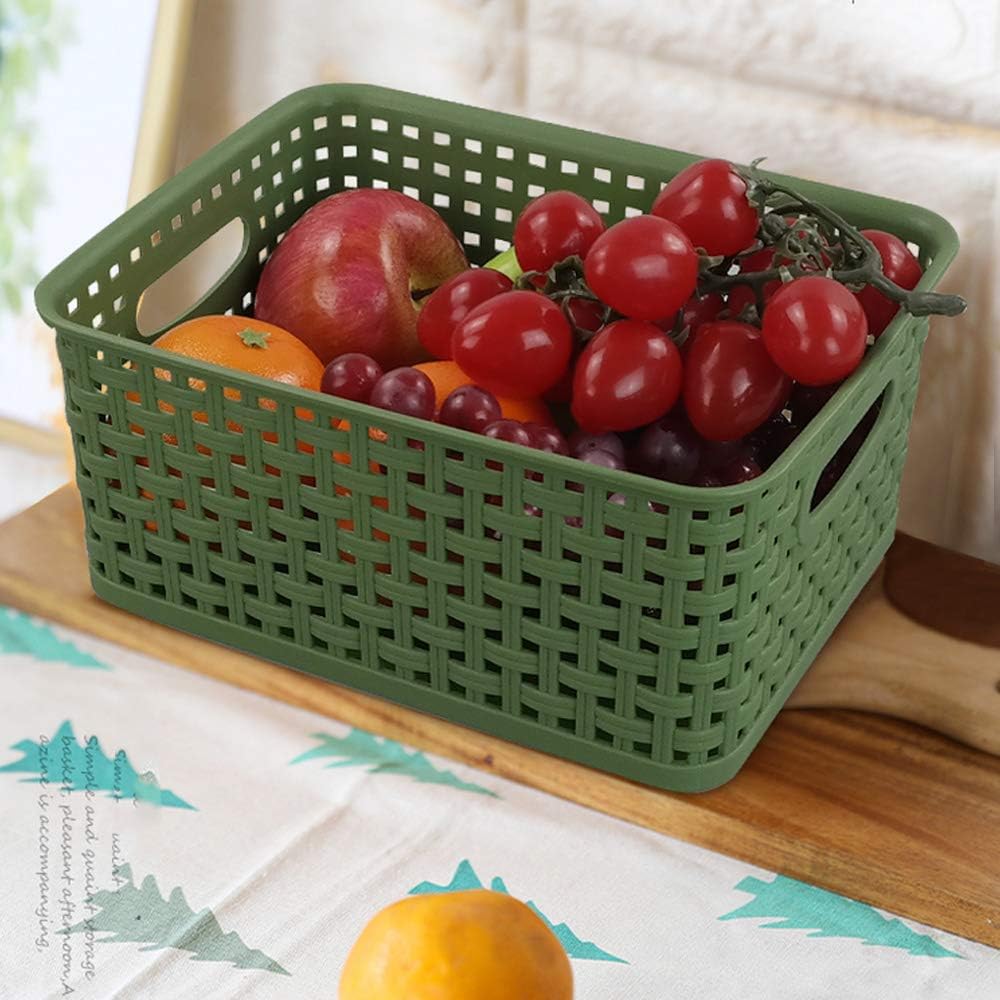 Ucake Plastic Kitchen Basket, Woven Storage Baskets, 6 Packs – Yaxa ...