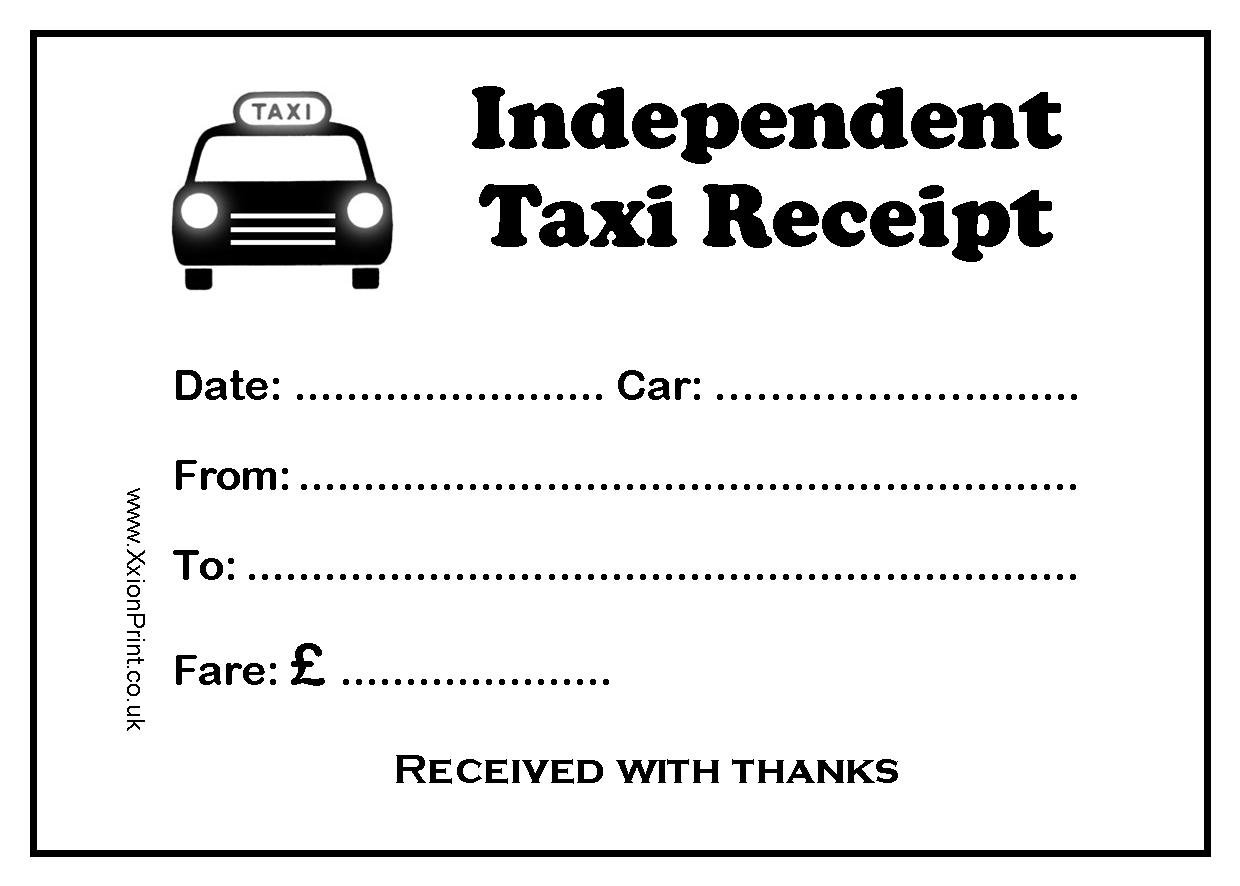 Buy Independent Taxi or Minicab Driver Fare Receipt Pads (10 Pads) - in ...