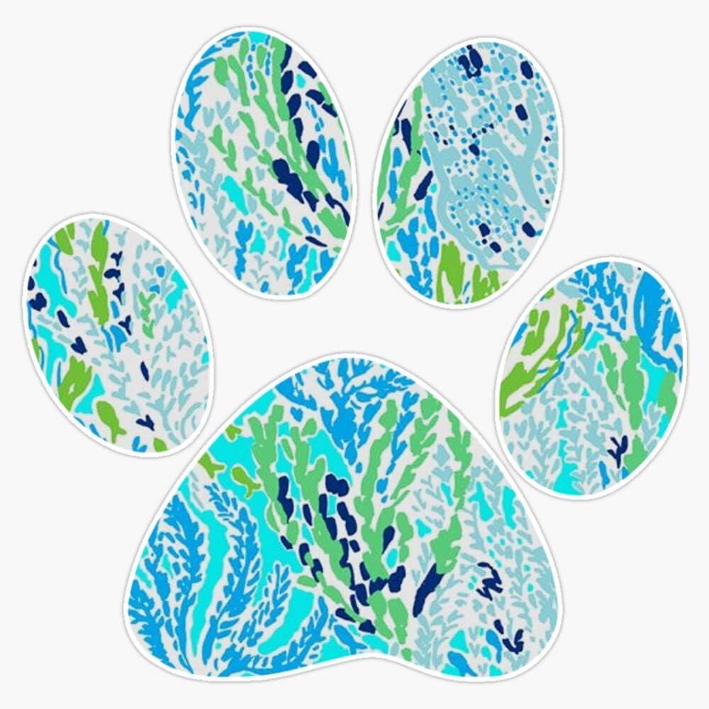 Amazon.com: Lilly Pulitzer Dog Paw Print Vinyl Sticker Laptop Decal ...