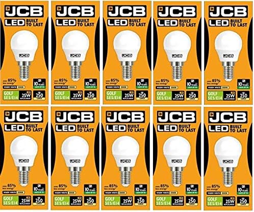 JCB LED 20 X 3w = 25w SES/E14 Golf Ball Bulbs Screw Cap 250lm Warm ...