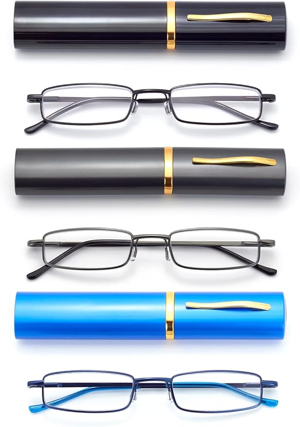 Amazon.com: 3-Pack Slim Pocket Reading Glasses Men Women, Compact ...