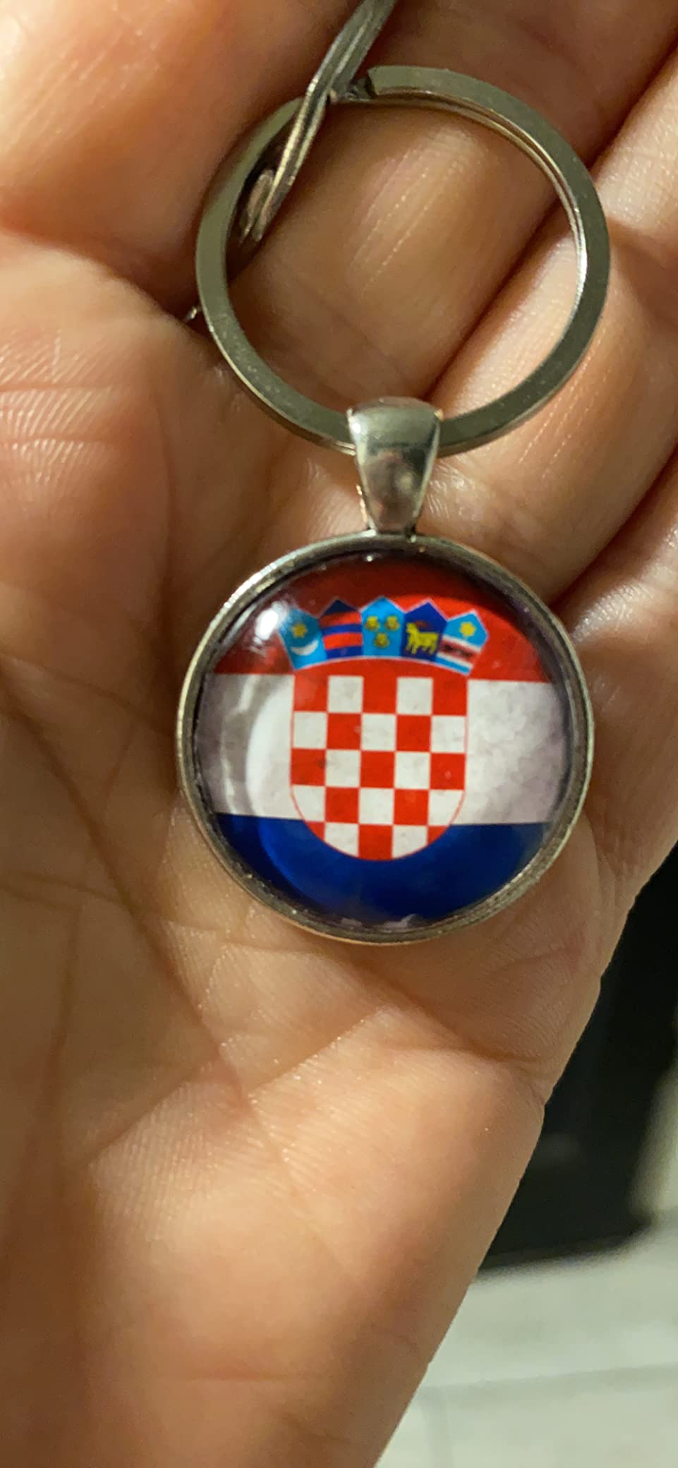 Amazon.com: Croatia Croatian Flag Silver Keychain Keyring : Handmade ...