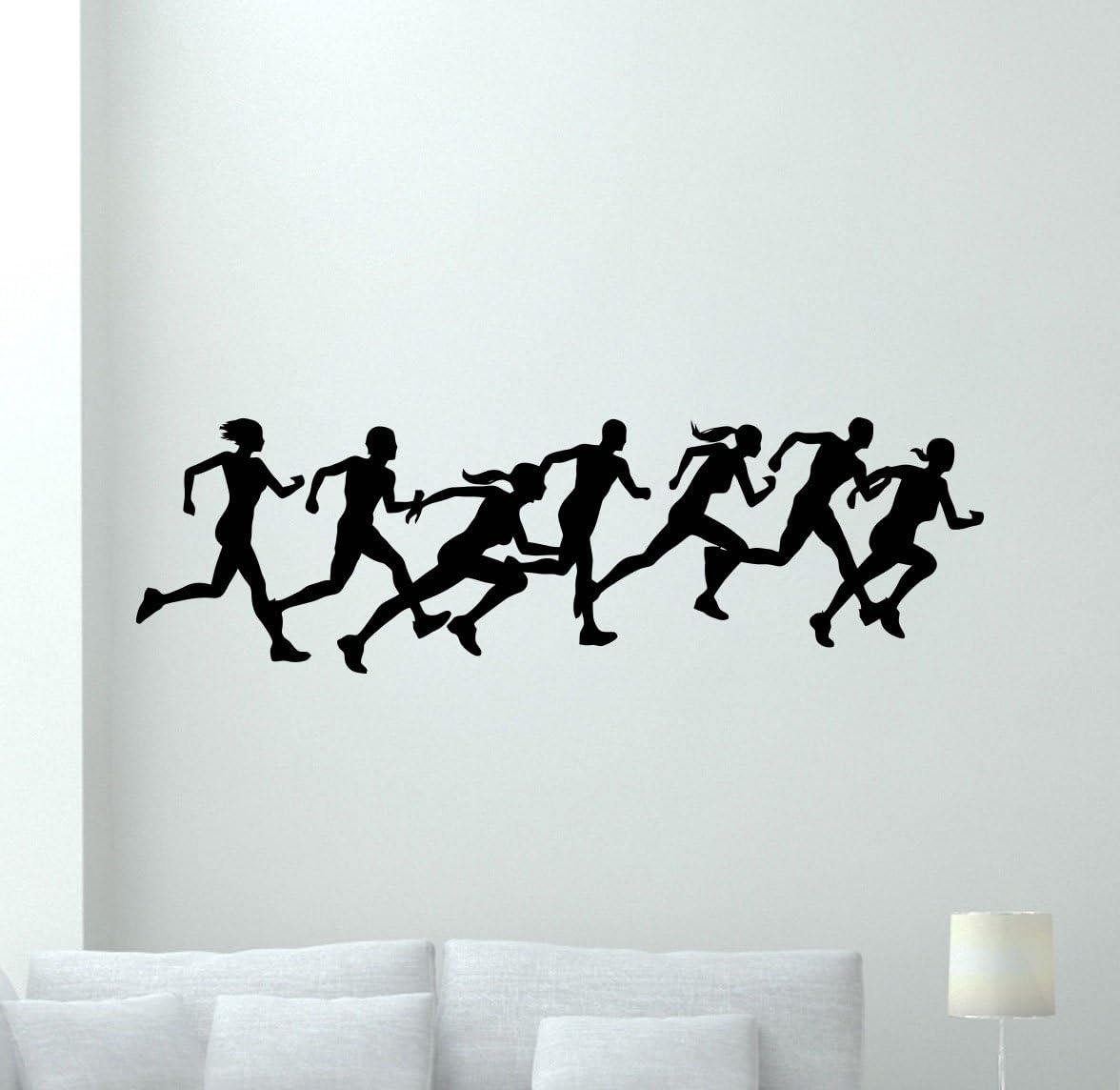 Amazon.com: Marathon Runners Wall Decal Running People Sportsmen Run ...