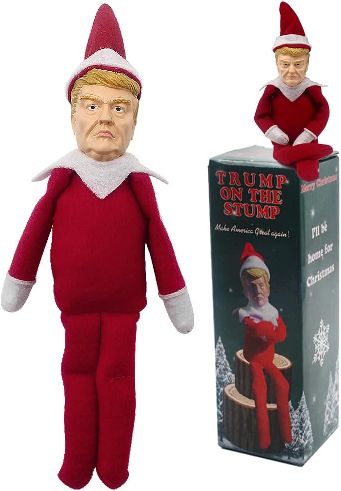 Amazon.com: Trump on a Stump Christmas Elf Ornament Funny Novelty Make ...