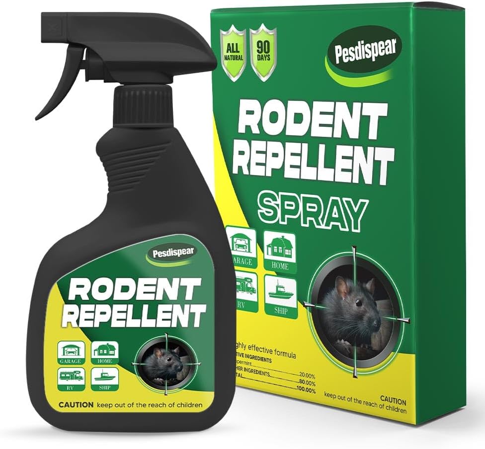 Pesdispear Mouse Repellent Spray, Natural Peppermint Oil Rat Repellent ...
