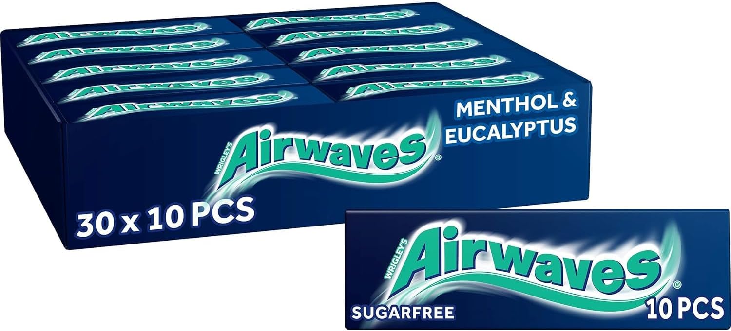 Amazon.com : Wrigley's Airwaves Menthol And Eucalyptus Bottle, 64 g ...