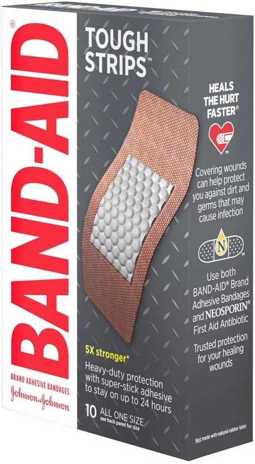 Amazon.com: Band-Aid Brand Tough Strips Adhesive Bandage for Minor Cuts ...