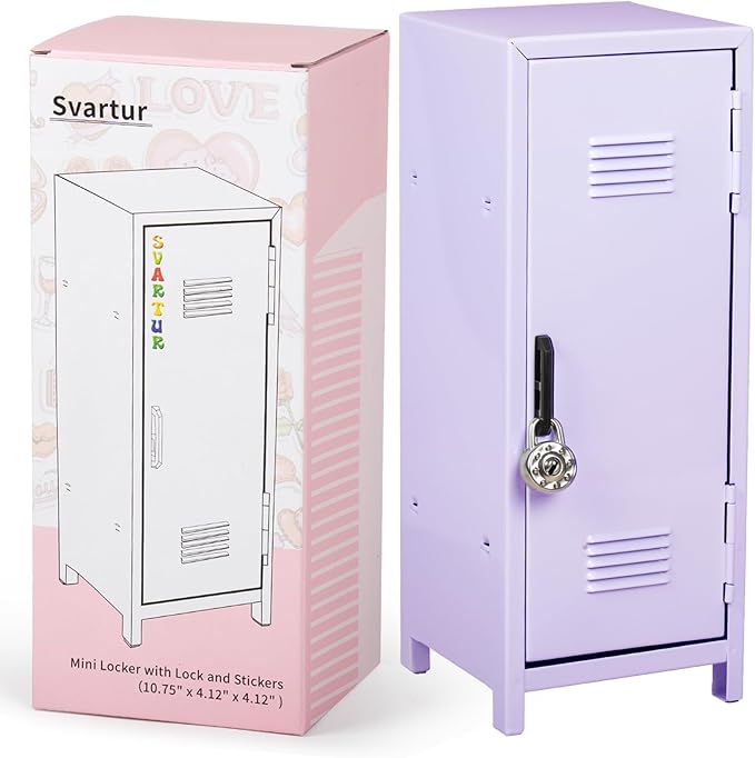 Amazon.com : Svartur Mini Locker with Lock & Keys, Stickers, Metal ...
