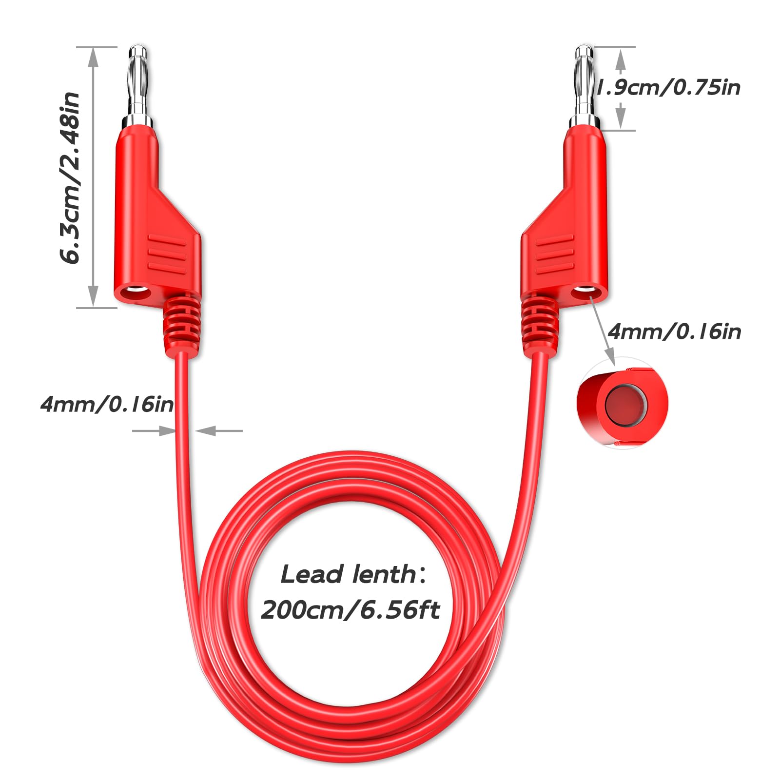Snapklik.com : 5PCS Stackable Banana To Banana Plug Test Leads Soft ...
