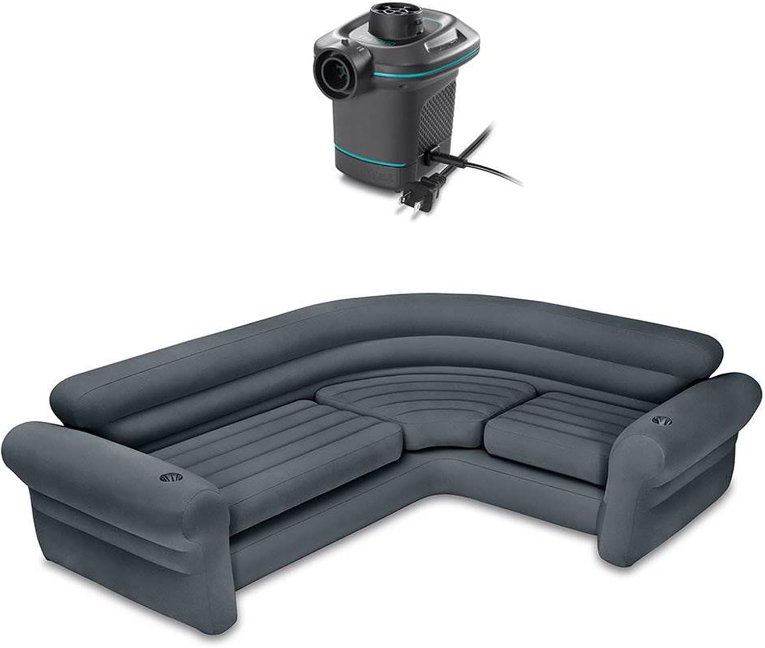 Intex Canapé d'angle gonflable avec pompe à air électrique à C.A. de ...