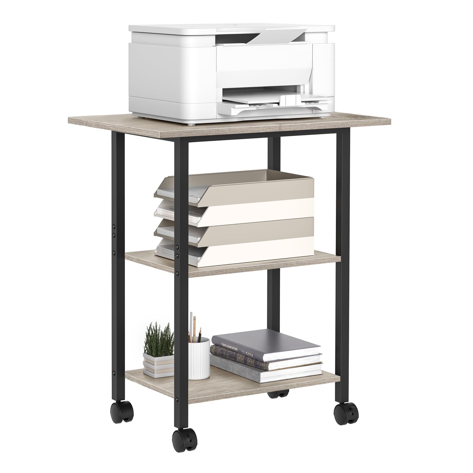 Snapklik.com : Lerliuo 3-Tier Printer Stand, Industrial Mobile Printer ...