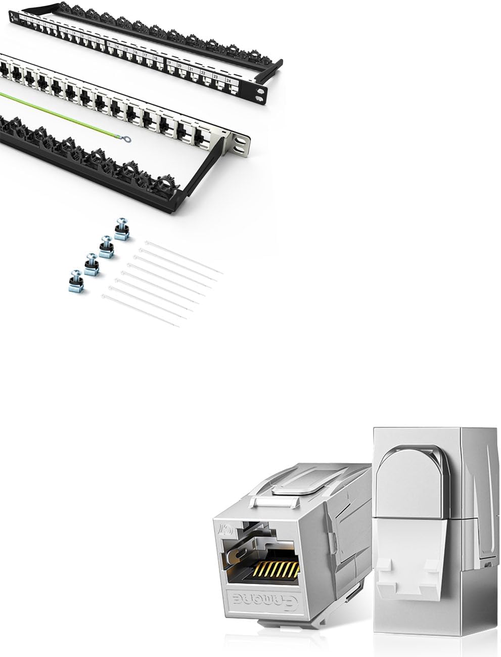 Amazon.com: Enmane 0.5U 24Port Blank Keystone Patch Panel 19-inch ...