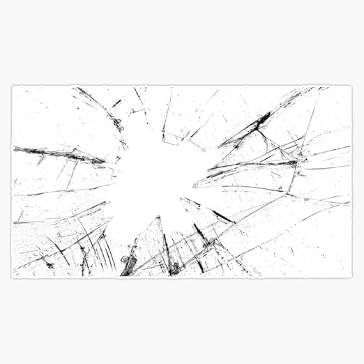 Amazon.com - Broken Glass Sticker Bumper Sticker Vinyl Decal 5"