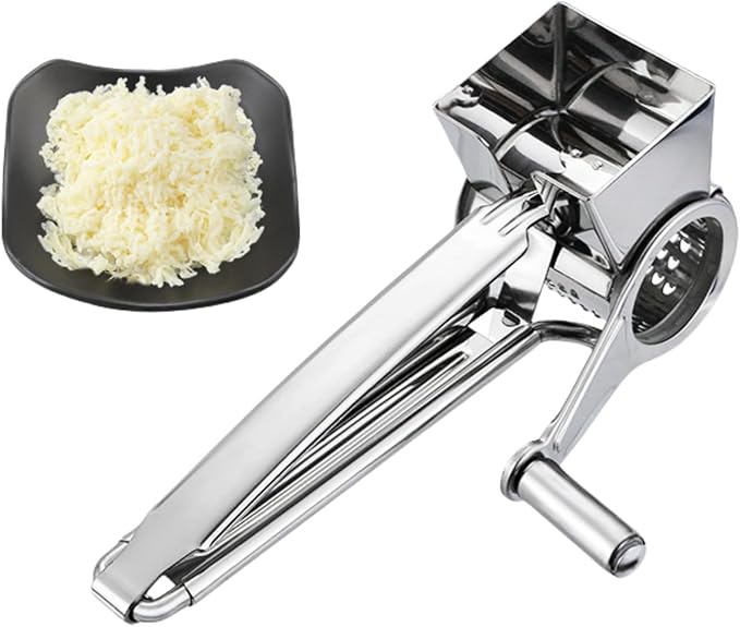Amazon.com: Rotary Cheese Grater, Stainless Steel Rotary Cheese Grater ...