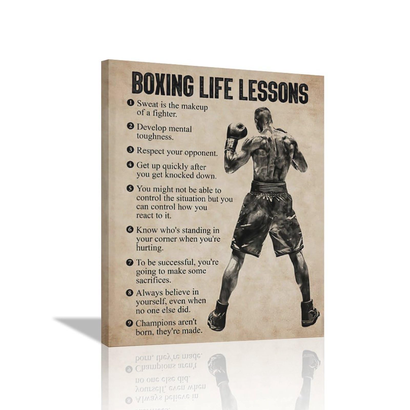 Amazon.com: Gyeong Vintage Boxing Sports Wall Art Boxing Life Lessons ...