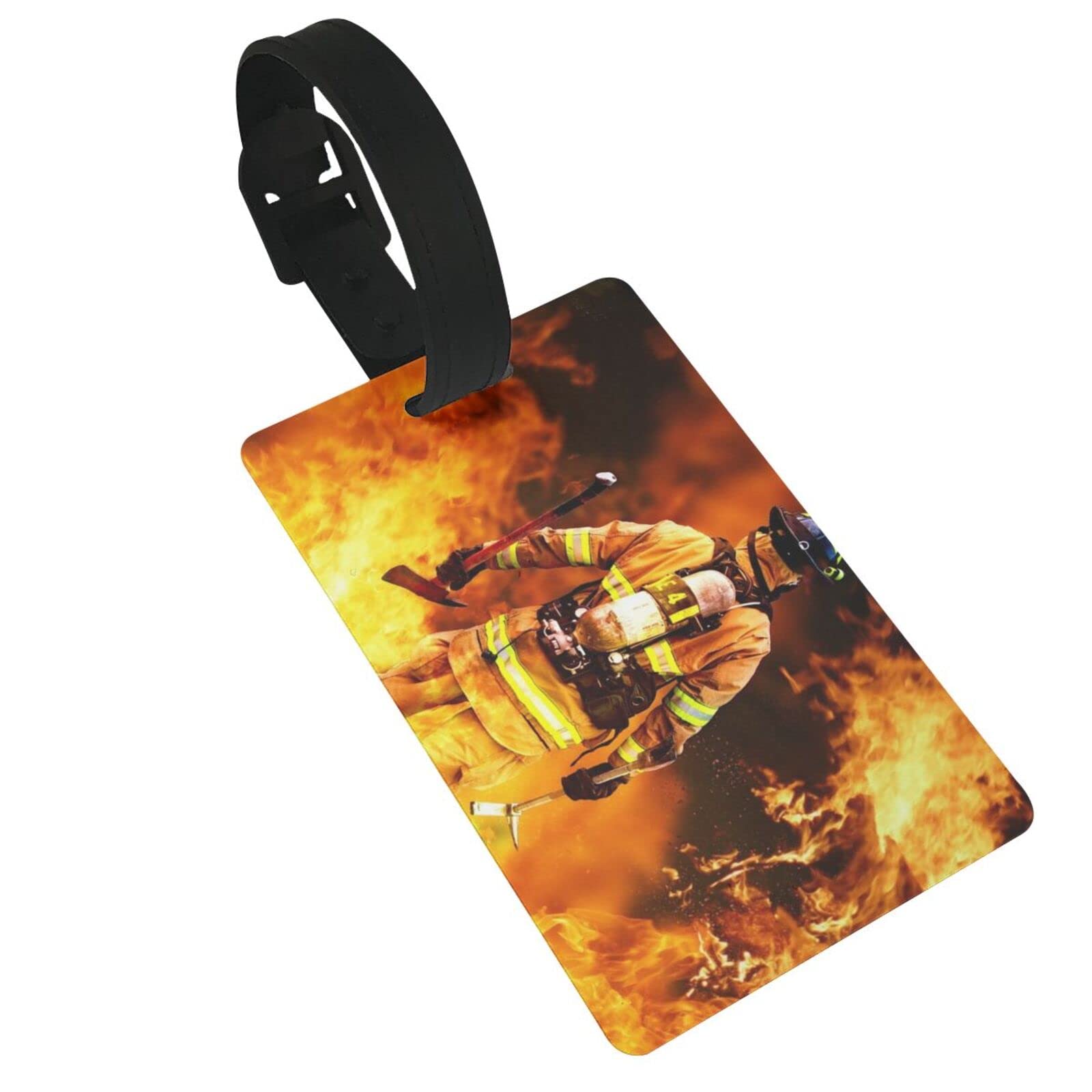 Amazon.com: Firefighter Fireman Flame Print Luggage Tag,Sturdy ...