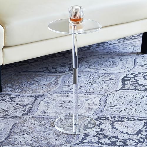 Amazon.com: HMYHUM Acrylic Drink Table for Small Spaces, 10" L x 10" W ...