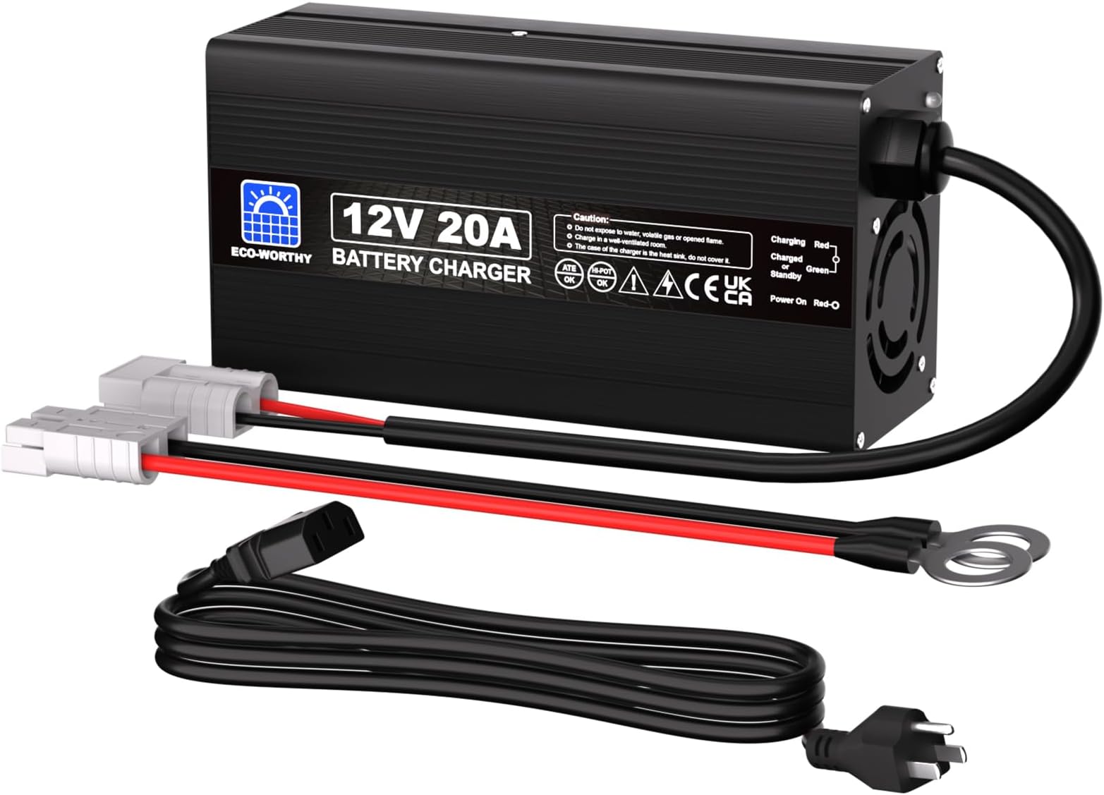 ECO-WORTHY 20A Battery Charger 12V Lithium LifePO4 Battery Charger 14 ...