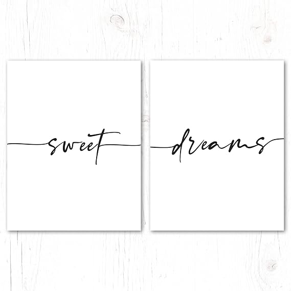 Amazon.com: Sweet Dreams Art Print Set,Sweet Dreams Wall Ecor Above Bed ...