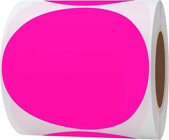 Hylabelest Fluorescent Pink Round Stickers 4 Inch Color Coding Dots ...