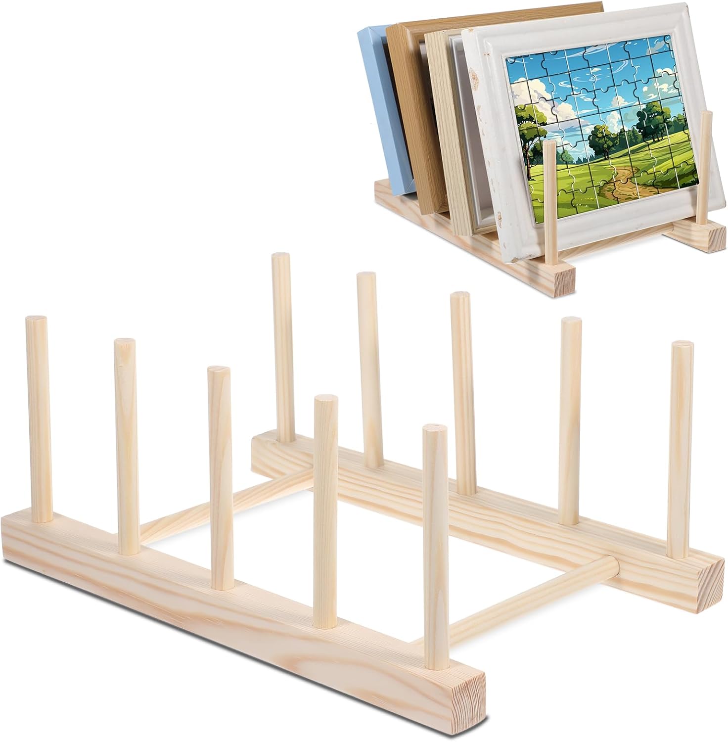 Amazon.com: Wooden Puzzle Display Stand, Jigsaw Puzzle Holder Rack Wood ...