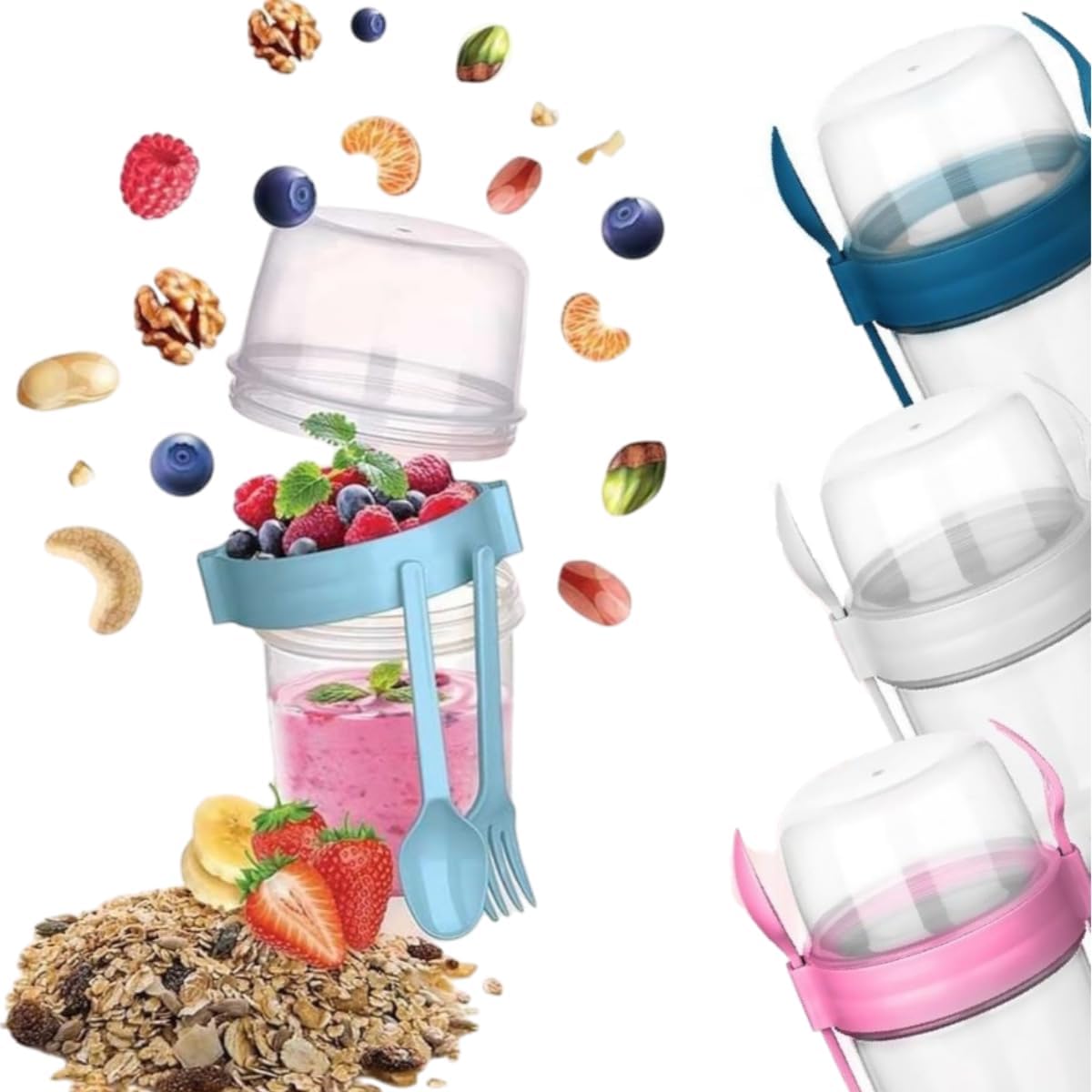 Amazon.com: Crystalia Yogurt Parfait Cups with Lids, Large Breakfast On ...