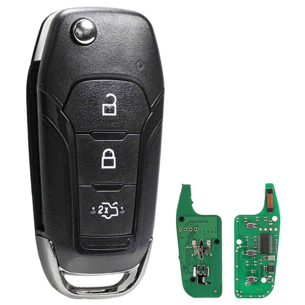 433MHZ 3 Buttons Flip Car Key Fob For Ford Fiesta Focus Fusion Edge ...