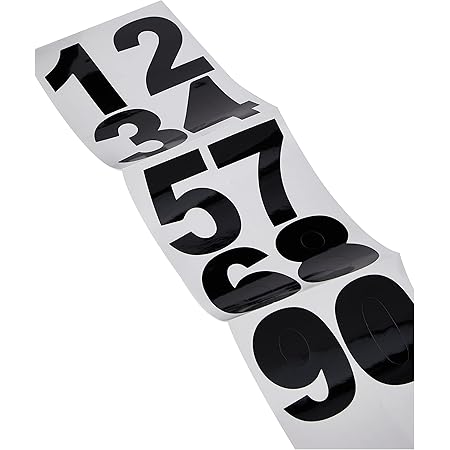 1 x Set of Black 0-9 Numbers - Removable Self Adhesive Waterproof ...
