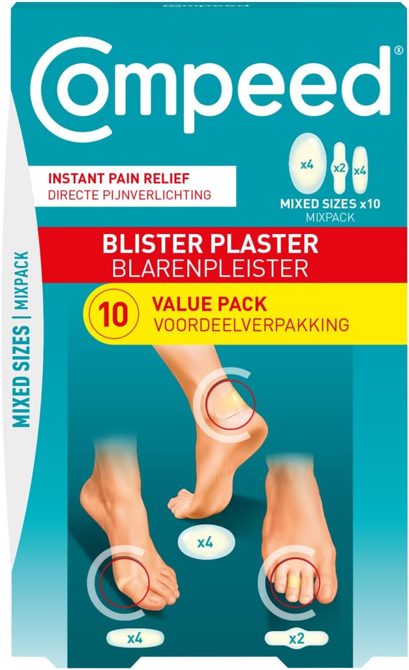 Compeed Blister Plasters Mixed Size 10 Pack - Hydrocolloid Foot ...