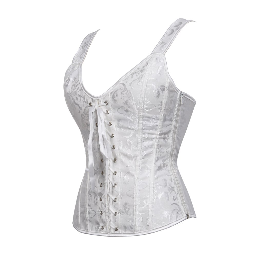 Women Sexy Strap Lace up Corsets and Bustiers Top Overbust Shaper ...