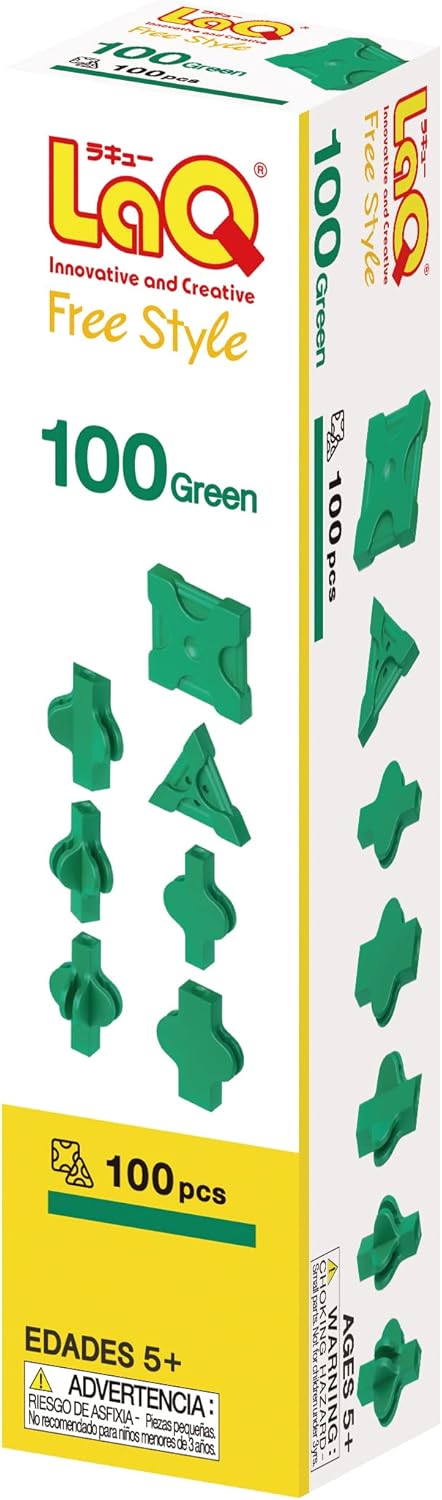 Amazon.com: LaQ Free Style 100 Green | 100 Pieces | Age 5+ | Creative ...
