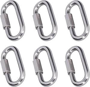 6Pcs M8 Chain Quick Link 304 Stainless Steel Connecting Ring 2.2 Inch ...