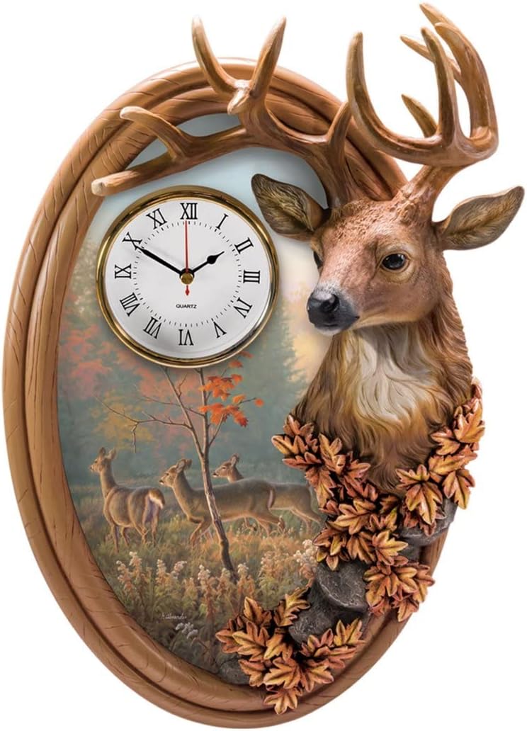The Bradford Exchange 'Majestic Guardian' Stag Sculpted Wall Clock ...