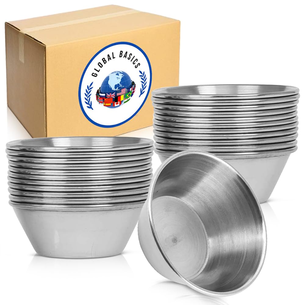 Amazon.com | GLOBAL BASICS 1.5oz Stainless Steel Condiment Cup | 24 ...