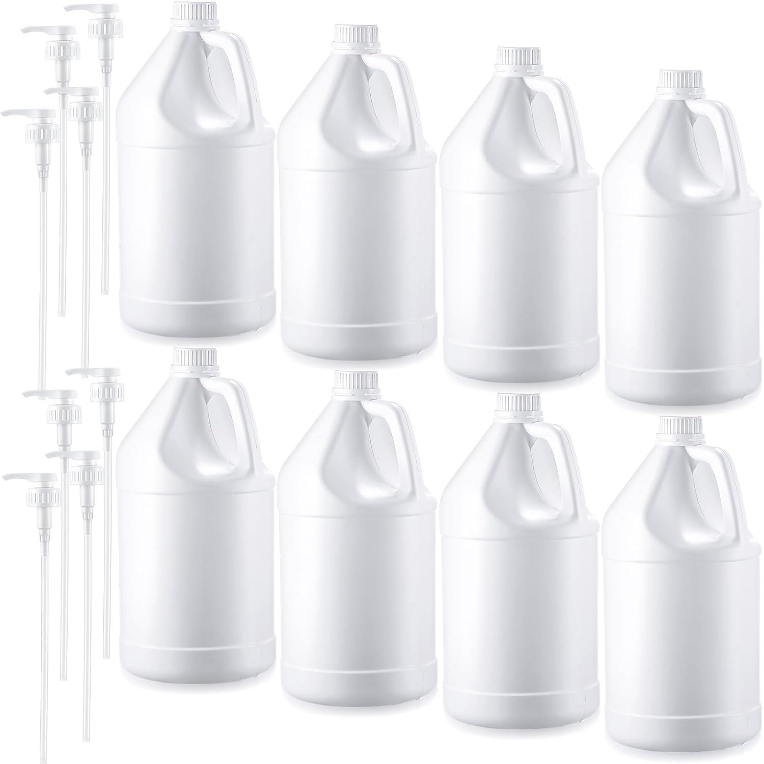 Hoolerry 8 Packs 1 Gallon Plastic Jug with Child Resistant Lids ...