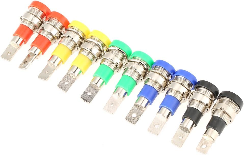 Banana Socket, 10PCS Banana Jack Female Panel Mount, Mixed Color Banana ...