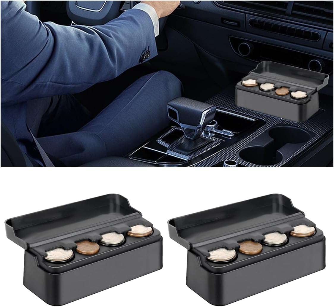 Amazon.com: GLSOWEE Coin Holder for Car, Mini Coin Change Organizer ...
