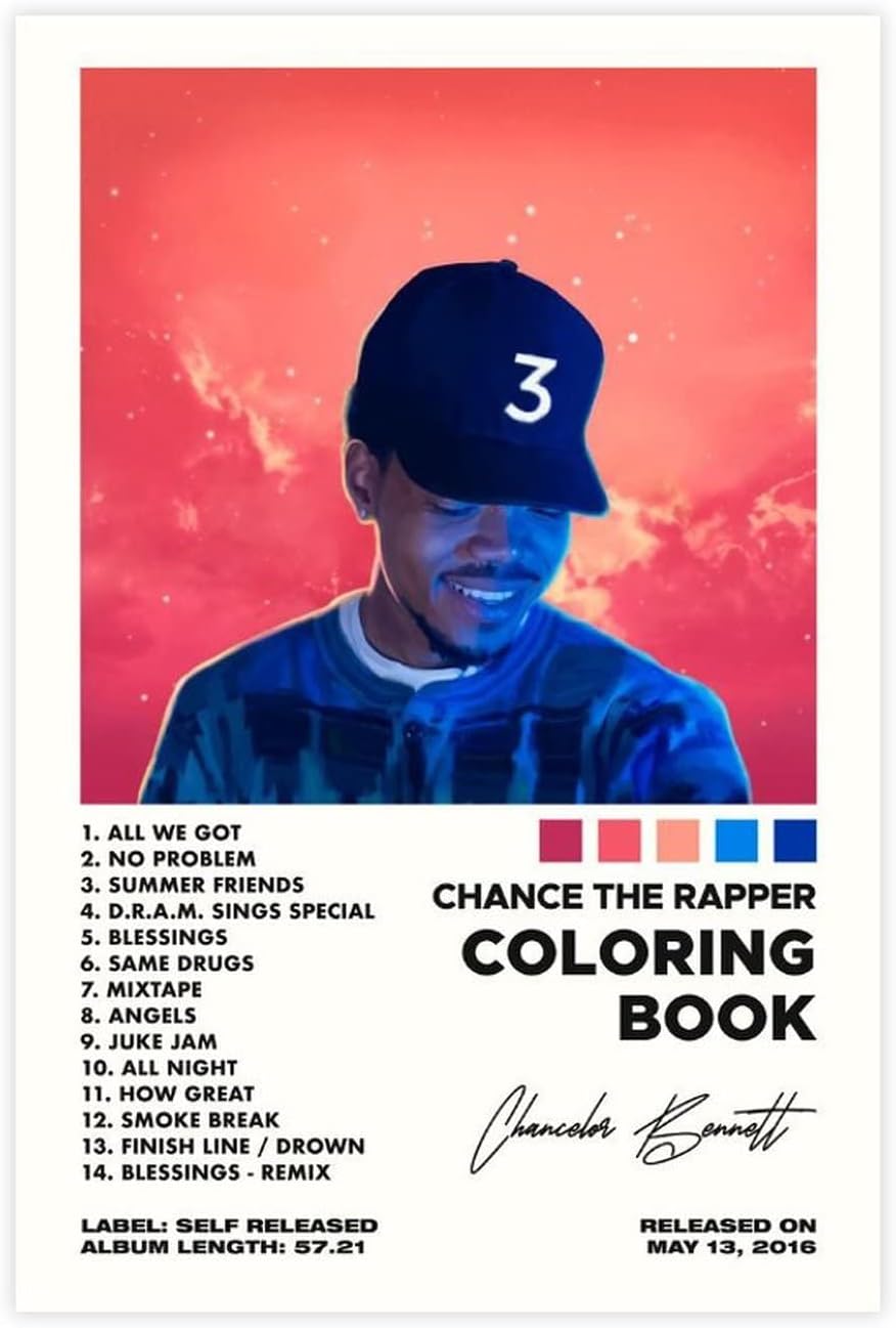 Amazon.com: Coloring Book Album Poster - Chance The Rapper Limited ...