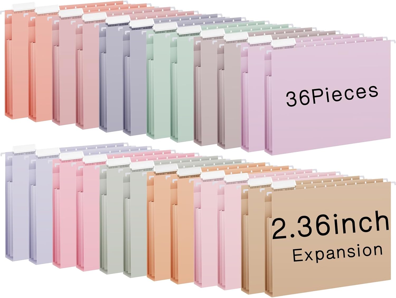 Amazon.com : Yaomiao 36 Pcs Letter Size Expanding Hanging File Folders ...