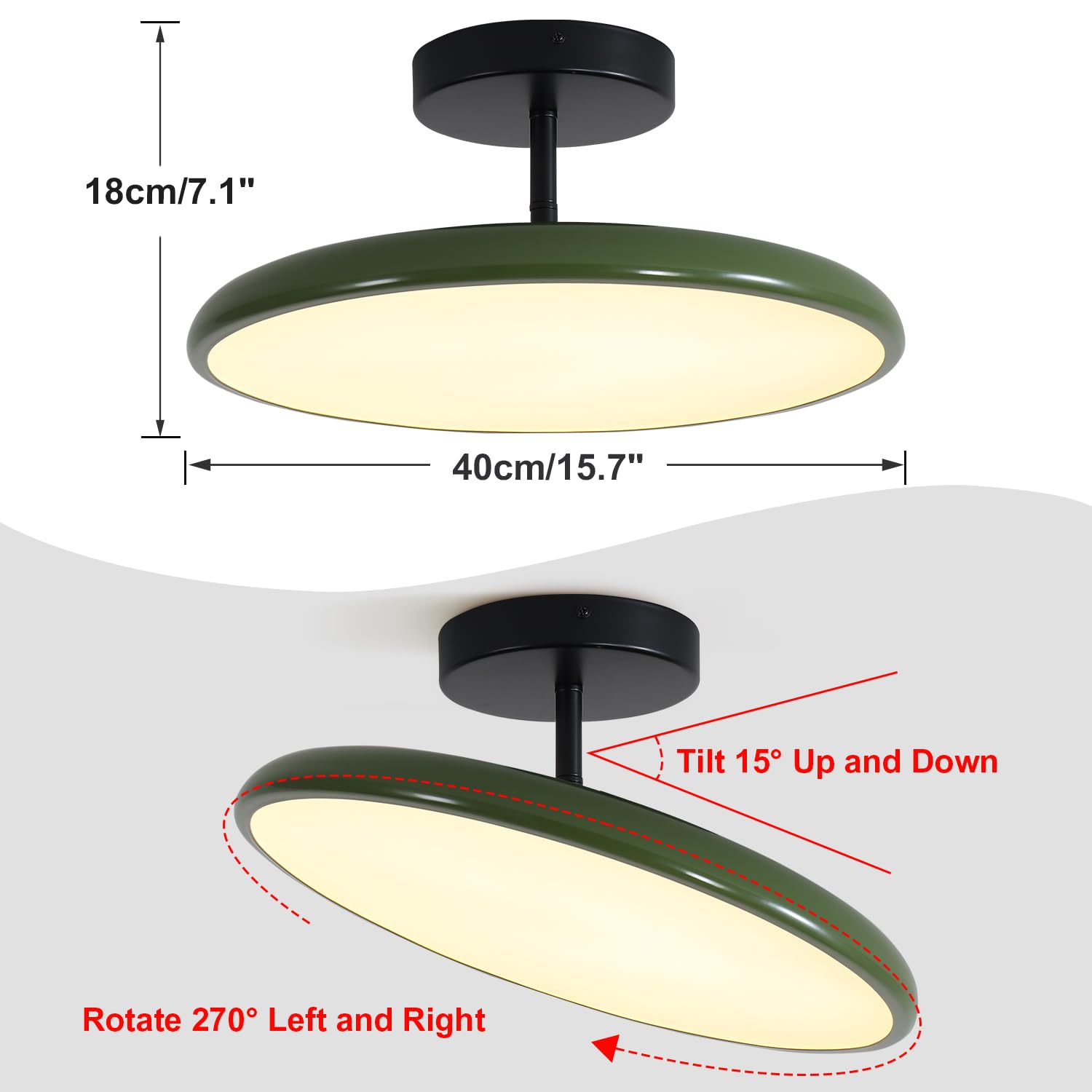 Snapklik.com : Lighting Vintage Green Ceiling Light Contemporary Black Metal Flush Mount Ceiling ...