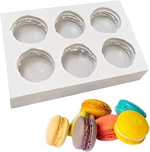 Klaimbmo Macaron Mould Silicone, Macaron Hamburger Baking Molds, 6 ...