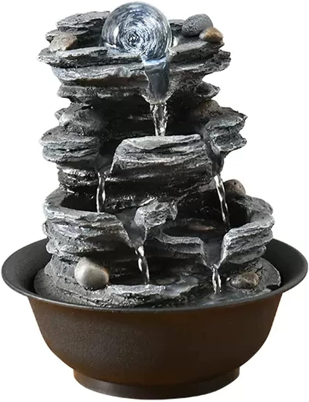 Amazon.com: Tabletop Fountains Tabletop Fountain Resin Rock Waterfall ...