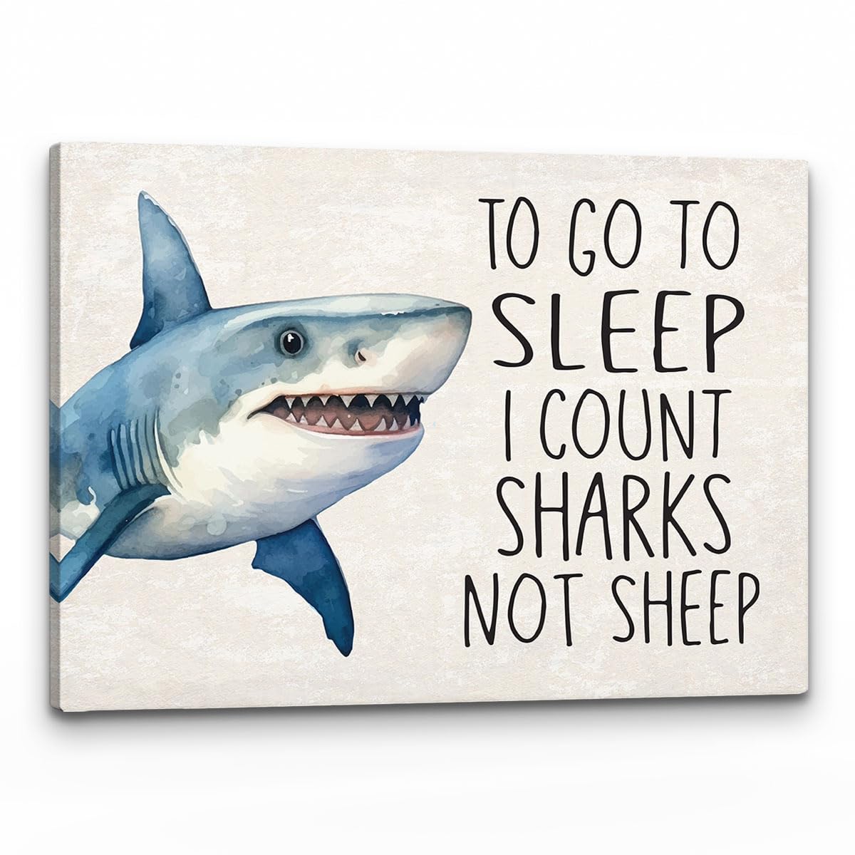 Amazon.com: PHAMTE To Go To Sleep i Count Sharks Not Sheep Wall Art ...