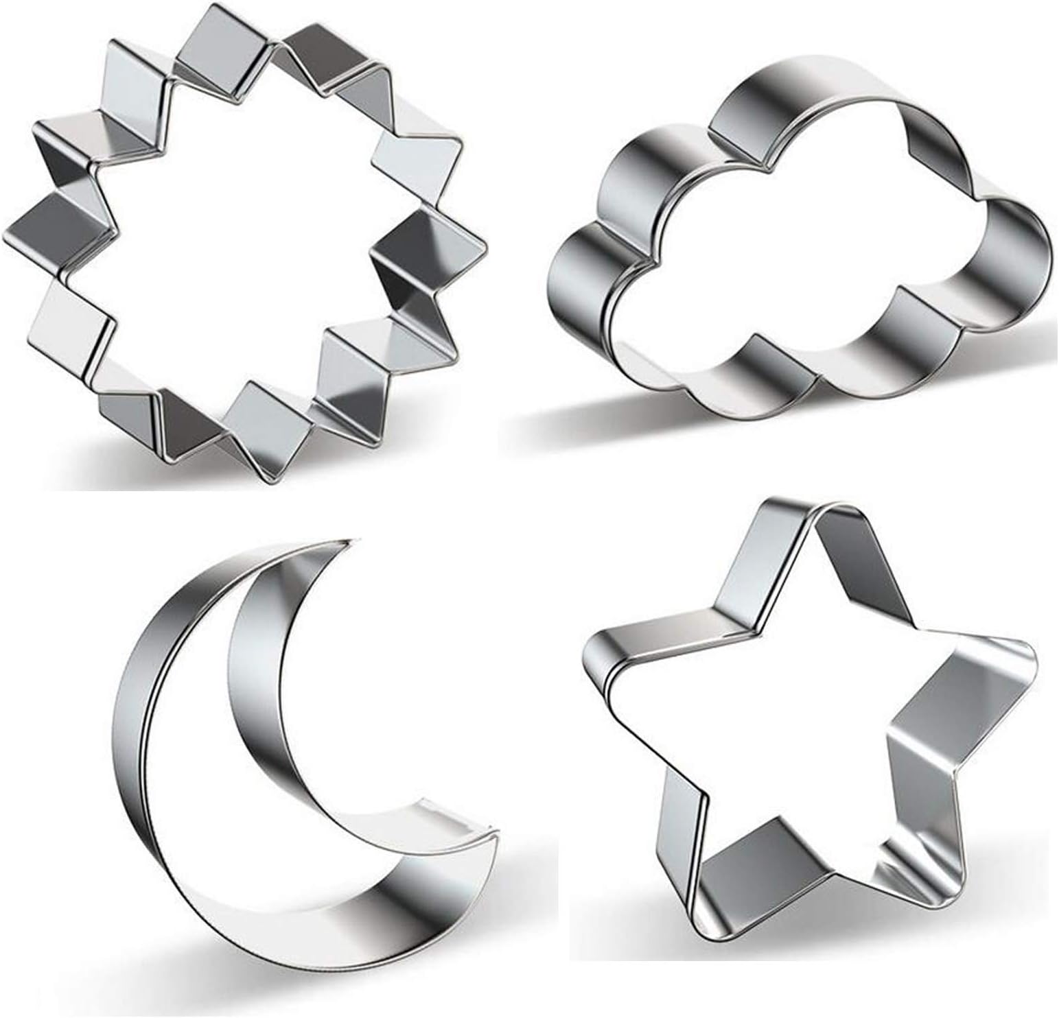 Amazon.com: 2 Pieces Moon and Star Cookie Cutter Set - Food Grade ...