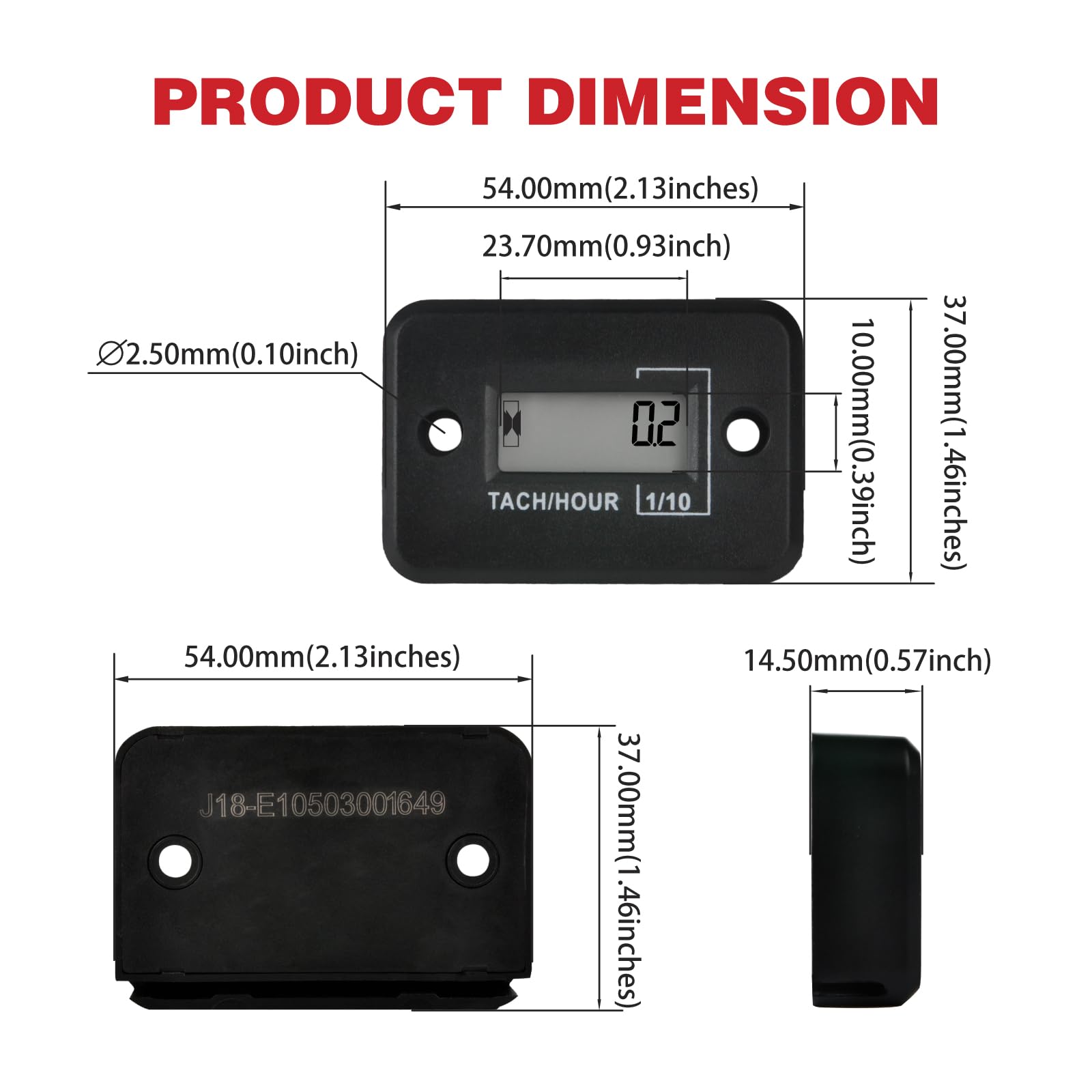 Waterproof Tach Hour Meter Digital Tachometer & Hour Meter - RPM ...