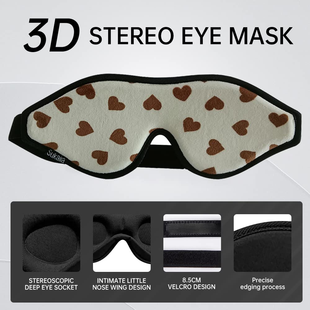 Soft 3D Eye Mask for Men Women,Smooth Baby Fluffy Eyeshade for Sleeping ...
