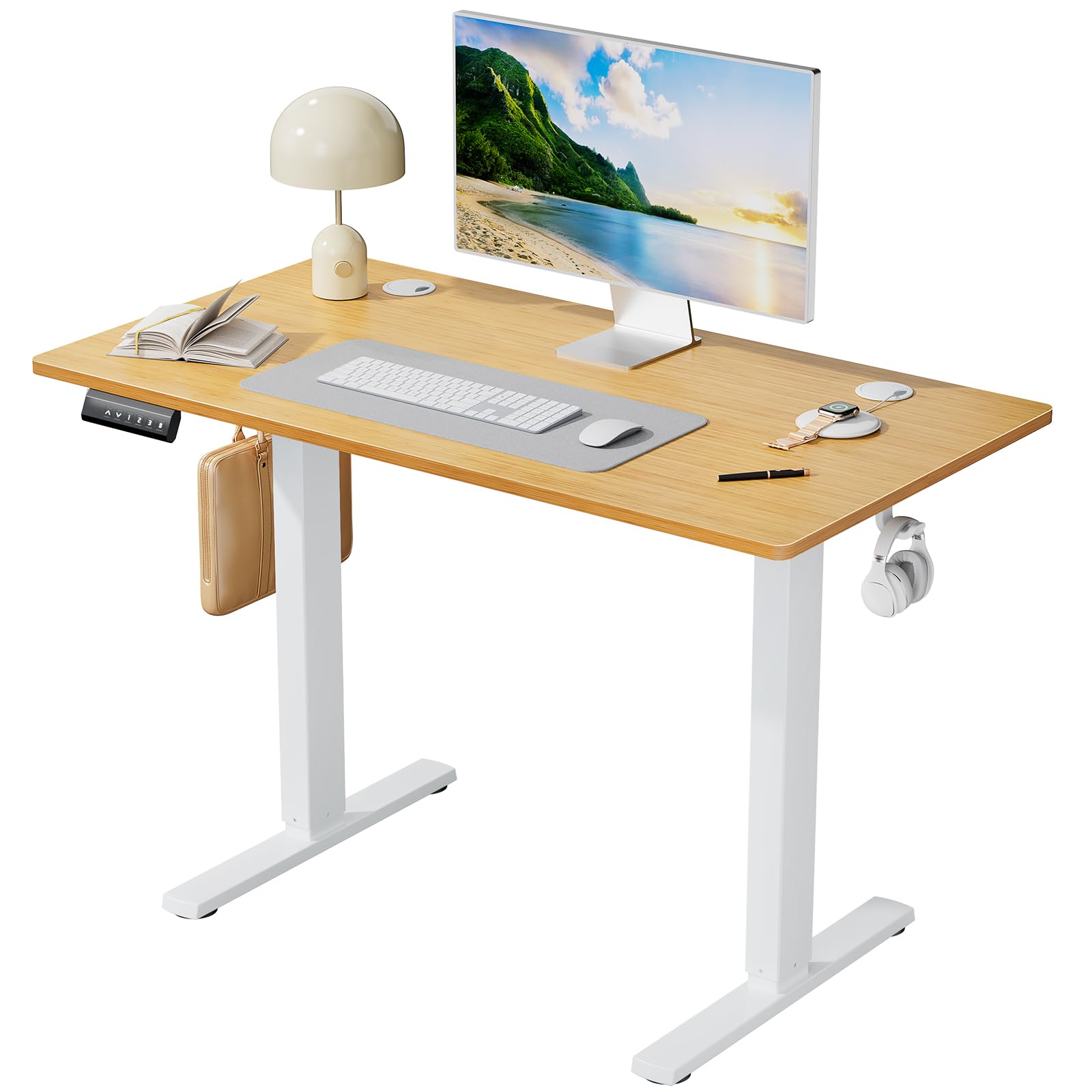 Standing Desk, 40x24 Inch Ergonomic Adjustable Height Electric Sit ...