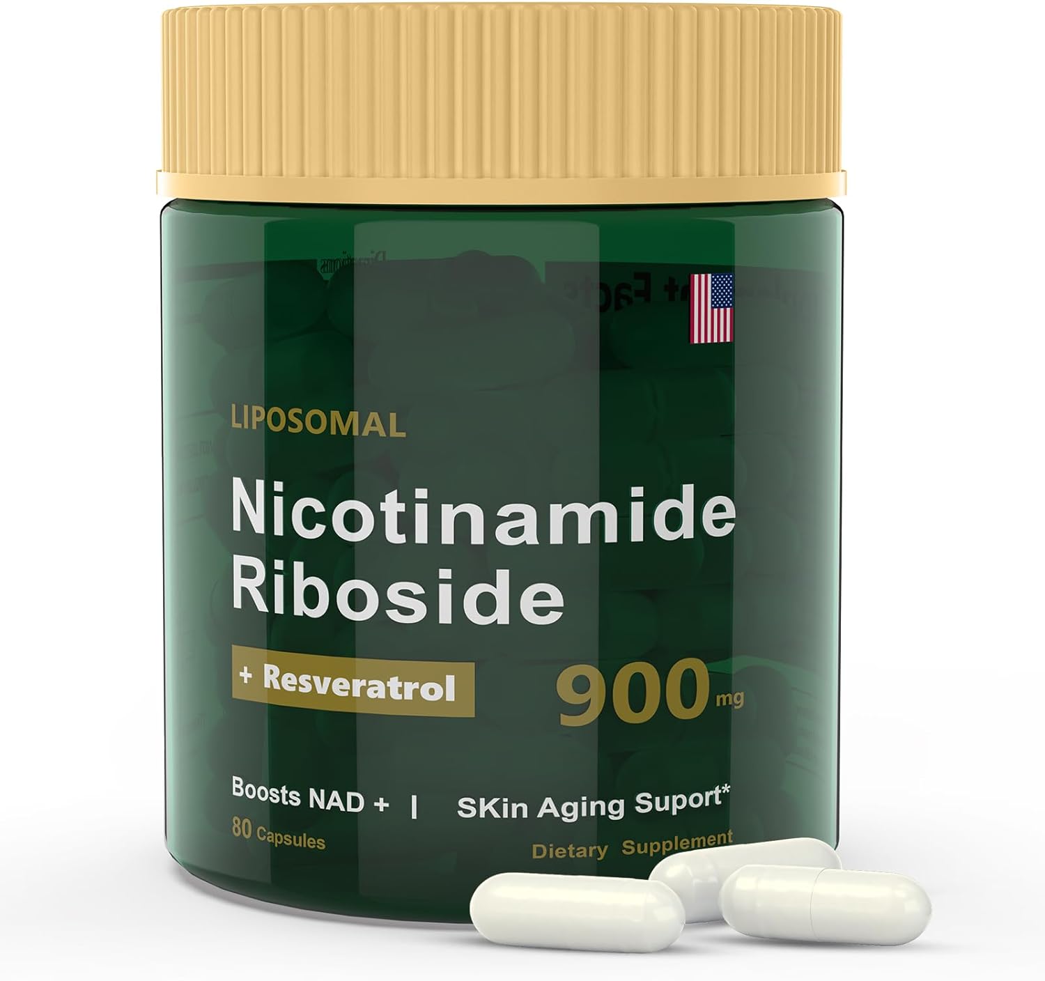 Amazon.com: Komzlait NAD Nicotinamide Riboside Resveratrol 900mg,NAD Supplement,Liposomal NAD ...